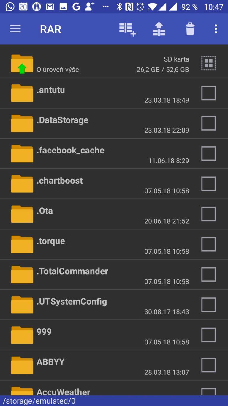 RAR pro Android zkomprimuje a zabalí soubory do archivu