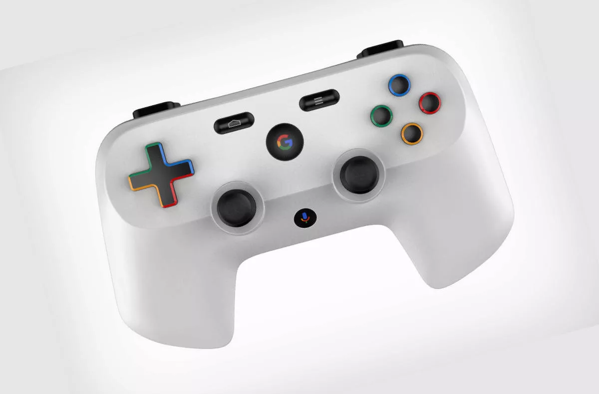 Google gamepad na prvních snímcích. Určený je pro streamování her