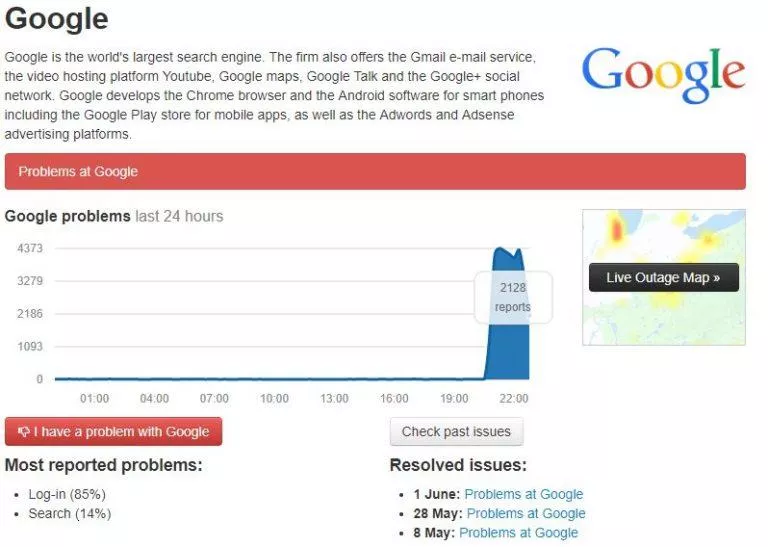 Google zažívá masivní výpadek většiny služeb. Proč je Google Down?