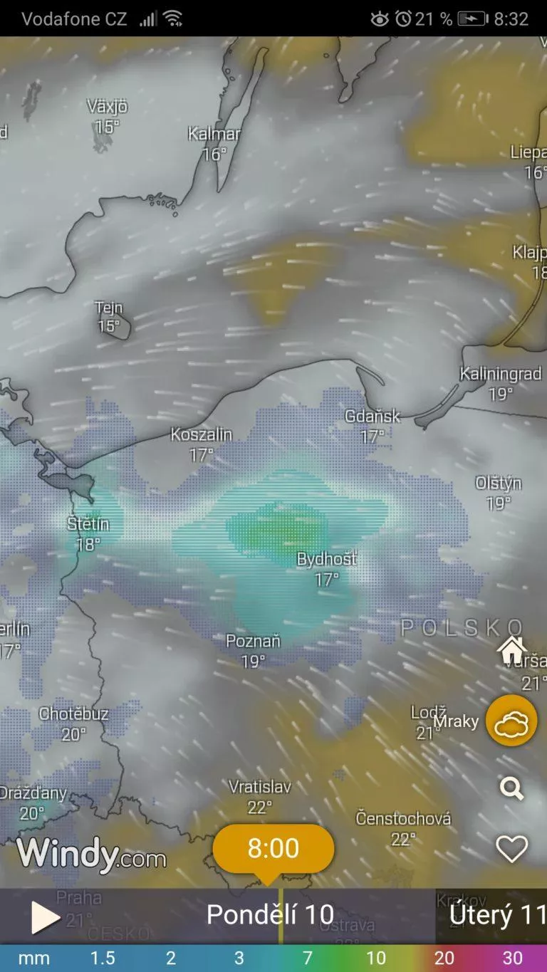Windy, opravdu přesná předpověď počasí přehledně na jednom místě