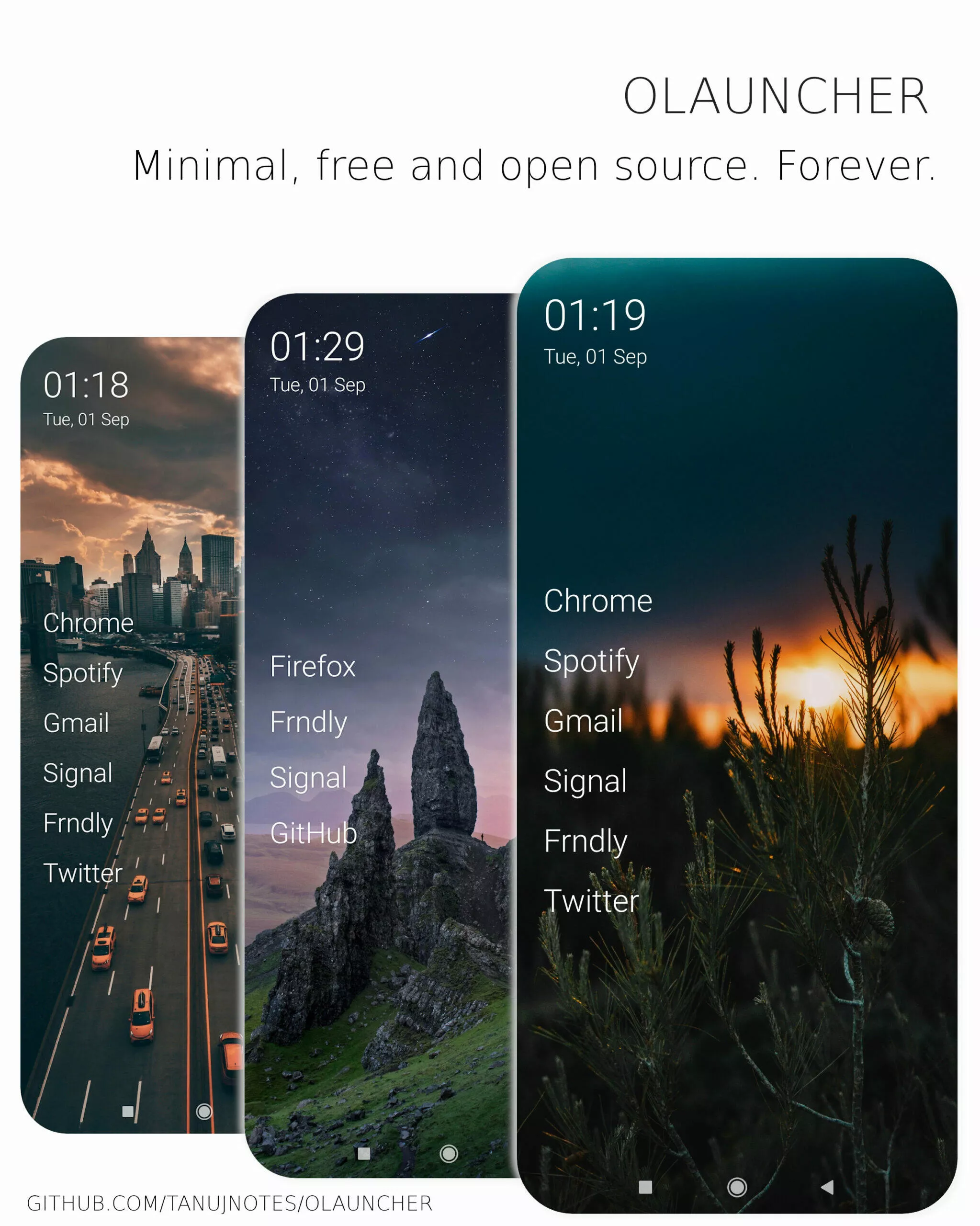 Olauncher je nový minimalistický launcher, který můžete mít zdarma