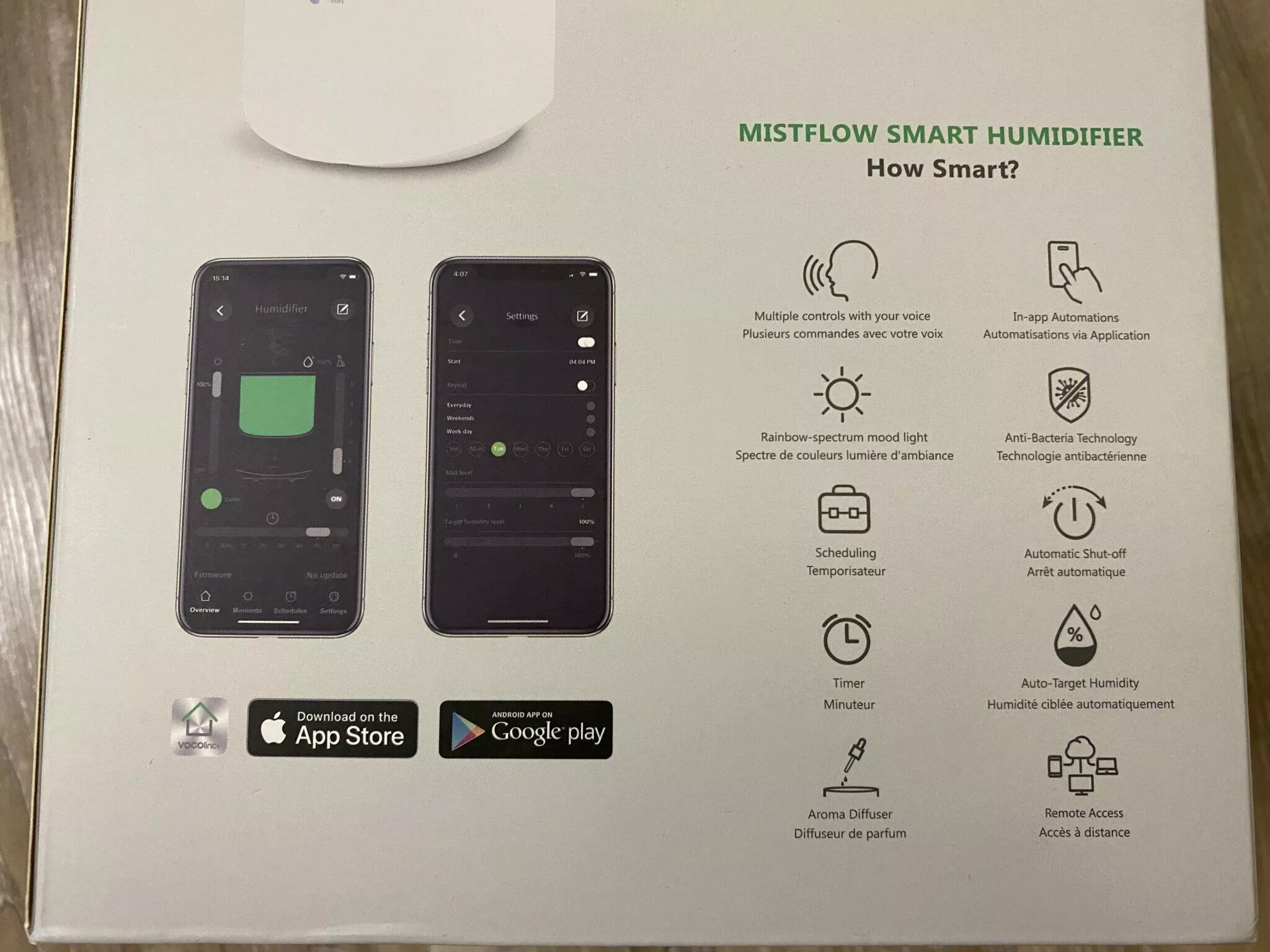 VOCOlinc VH1 MistFlow Air Humidifier recenze: skvělý chytrý zvlhčovač